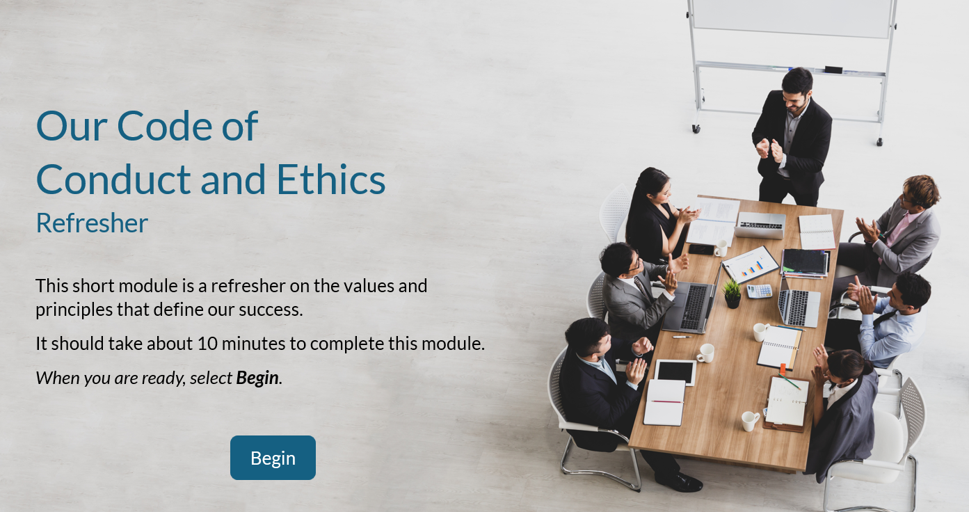 It Starts With the Code | Compliance Training Intelligence